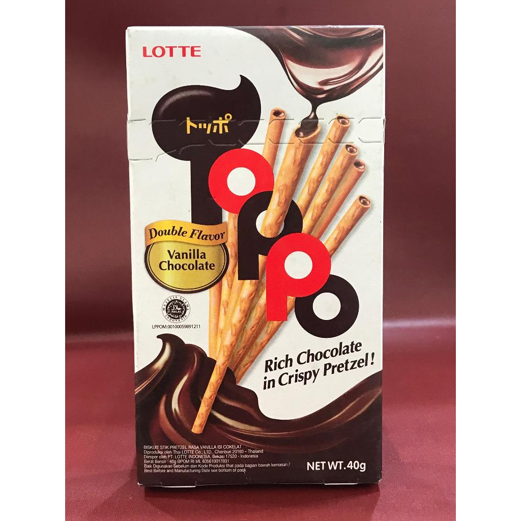 Jual Lotte Toppo Vanilla Chocolate 40G - Biskuit Kue Wafer Toppo ...