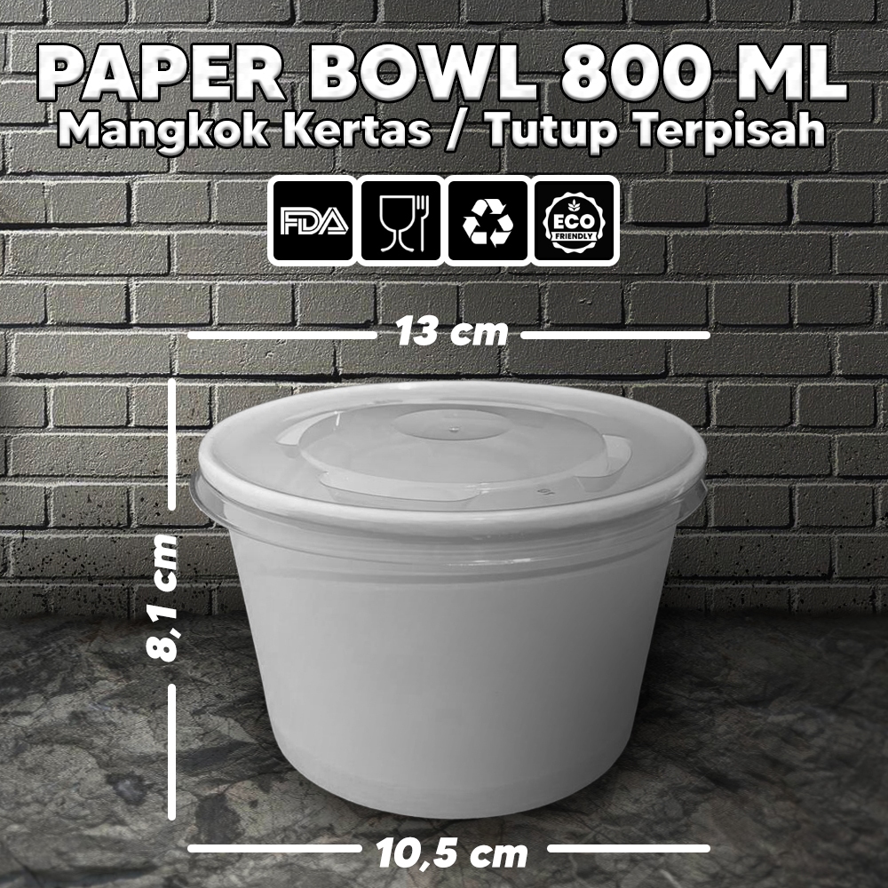 Jual PAPER BOWL - MANGKOK KERTAS SEMUA UKURAN DENGAN TUTUP - PAPER RICE ...