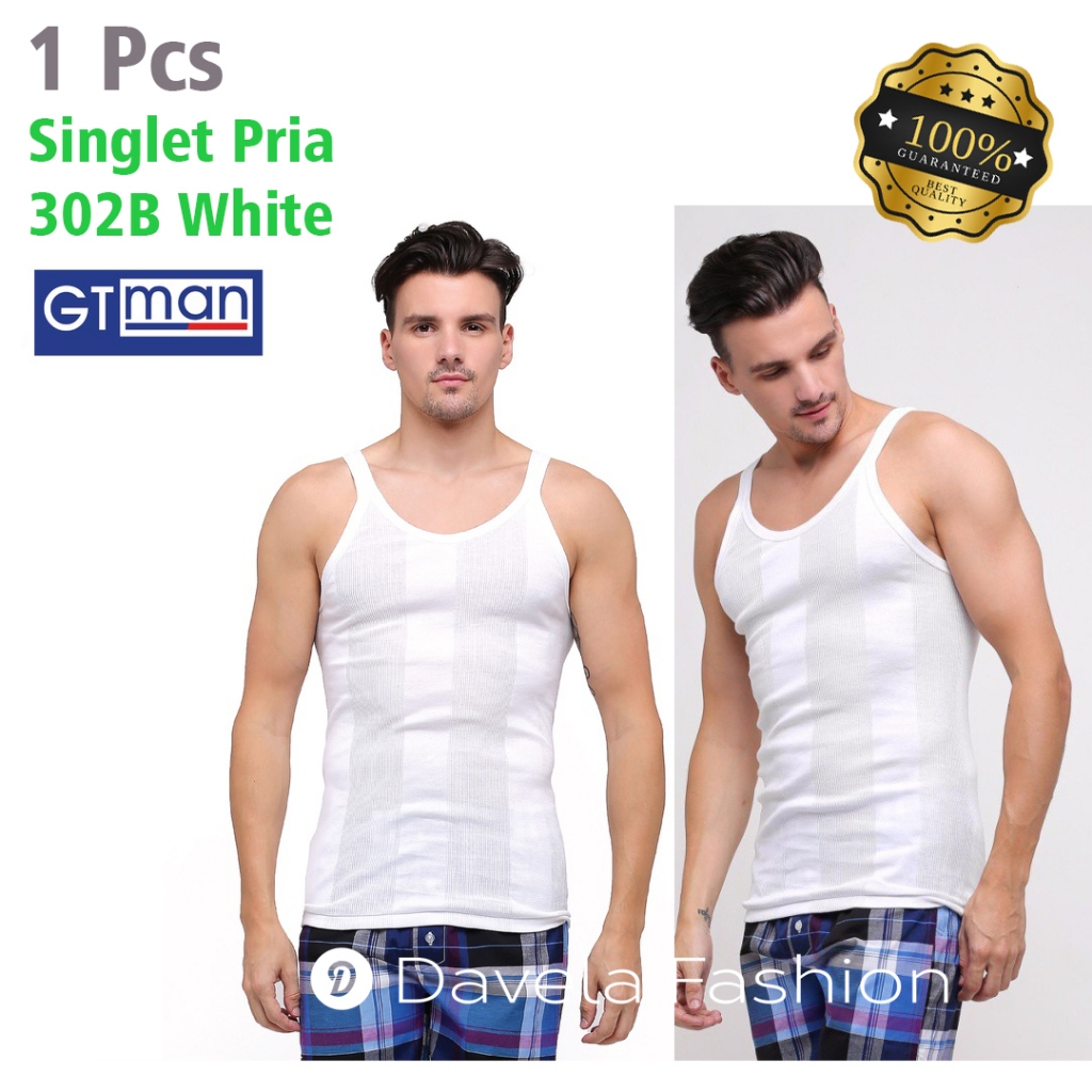 Jual Singlet Pria GT Man WHITE - 302B | Shopee Indonesia