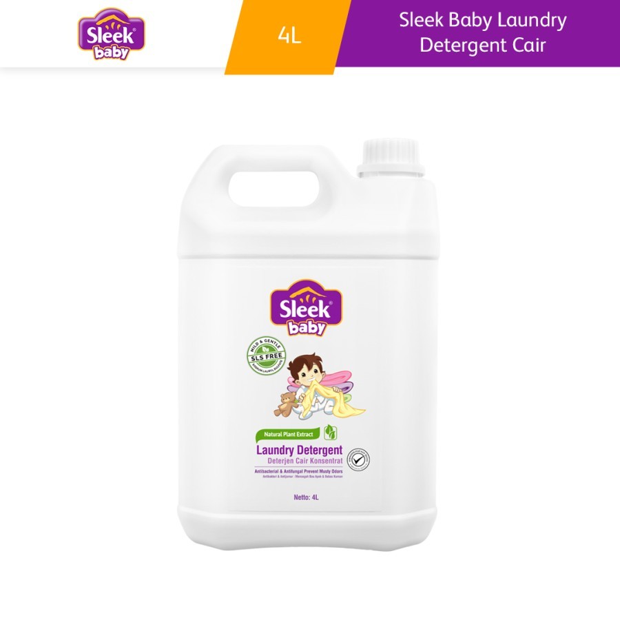 Jual Sleek Baby Laundry Liquid Detergent Cair 4L Jerigen | Shopee Indonesia