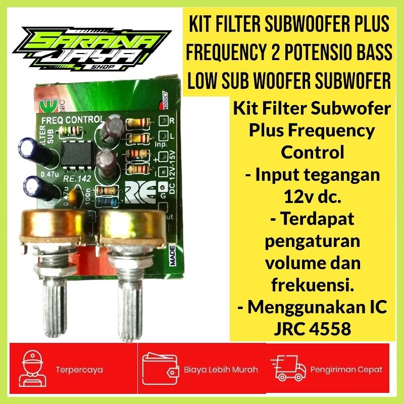 Jual KIT FILTER SUBWOOFER PLUS FREQUENCY 2 POTENSIO BASS LOW SUB WOOFER ...