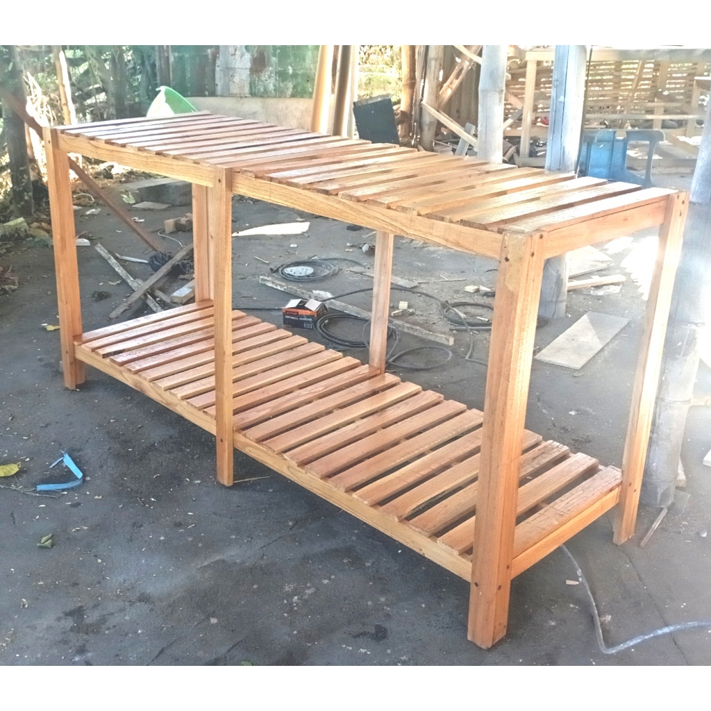 Jual meja aquarium minimalis panjang 2 meter meja outdoor kayu jati ...