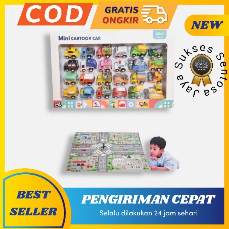 Jual Mainan Anak Mobil Mobilan Mini Cartoon Car Pull Back 2822-12 ...