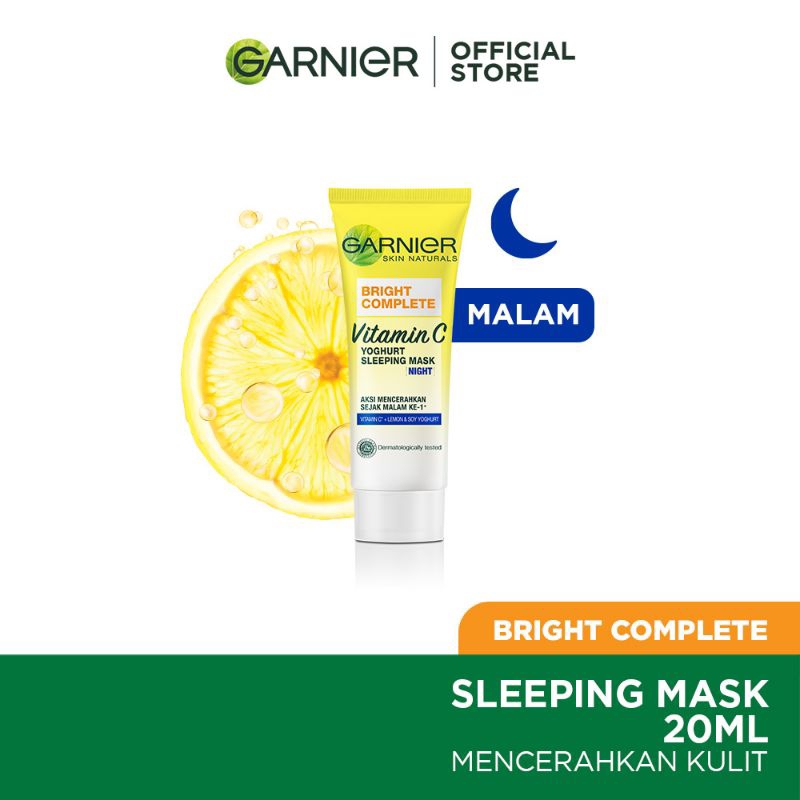 Jual Garnier Bright Complete Yoghurt Sleeping Mask Night Cream 20ml | Shopee Indonesia