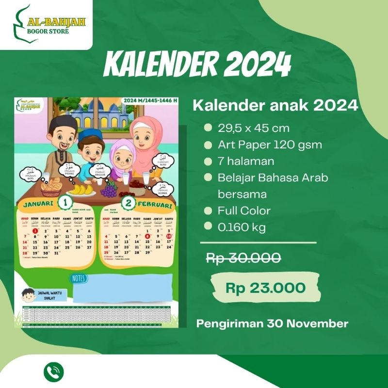 Jual Kalender Anak-Anak 2024 | Shopee Indonesia