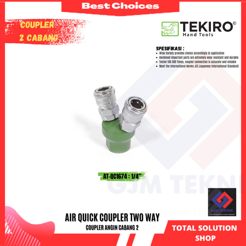 Jual Quick Coupler Tekiro 2 Way - Coupler Cabang 2 Tekiro | Shopee ...
