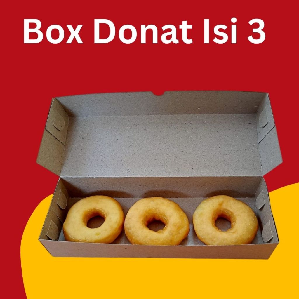 Jual Box donat dus kemasan kotak donat bombolini isi 3 tinggi 5,5x27x10 ...