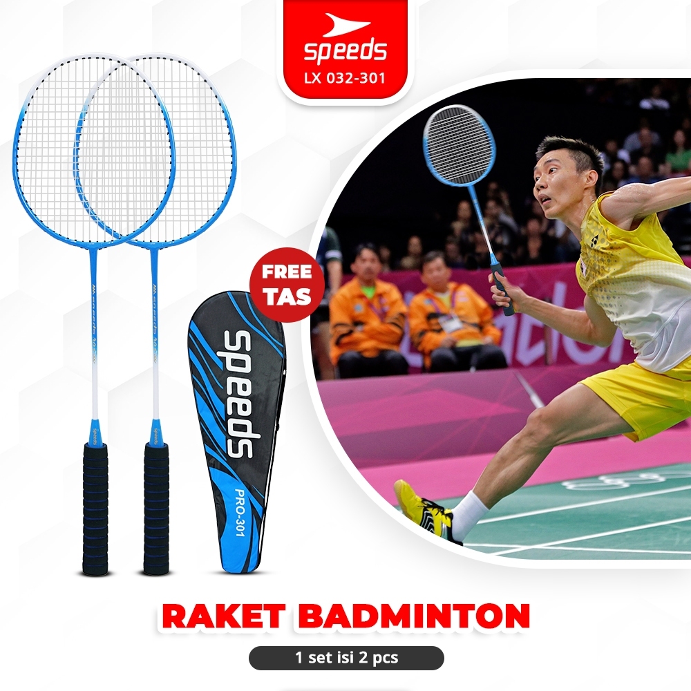 Jual SPEEDS Raket Badminton Bulu Tangkis Paket Lengkap 1 Set 2pcs Alat ...
