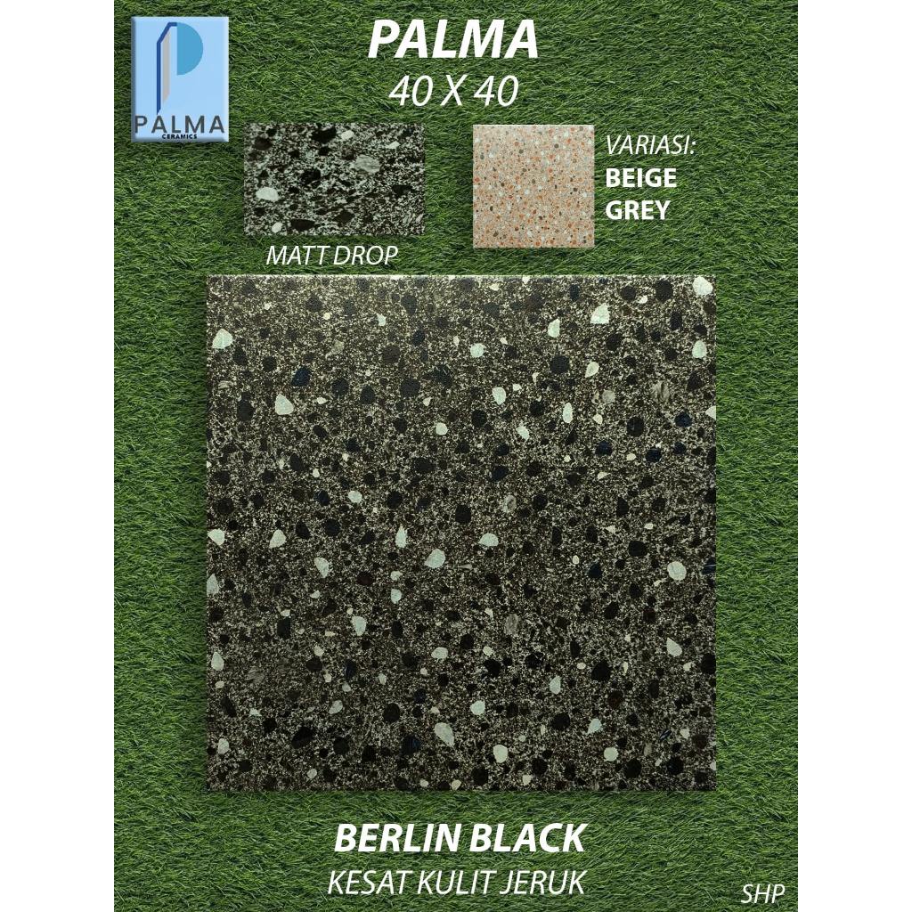 Jual Keramik Lantai Motif 40X40 Palma Berlin Black Kesat kulit jeruk ...