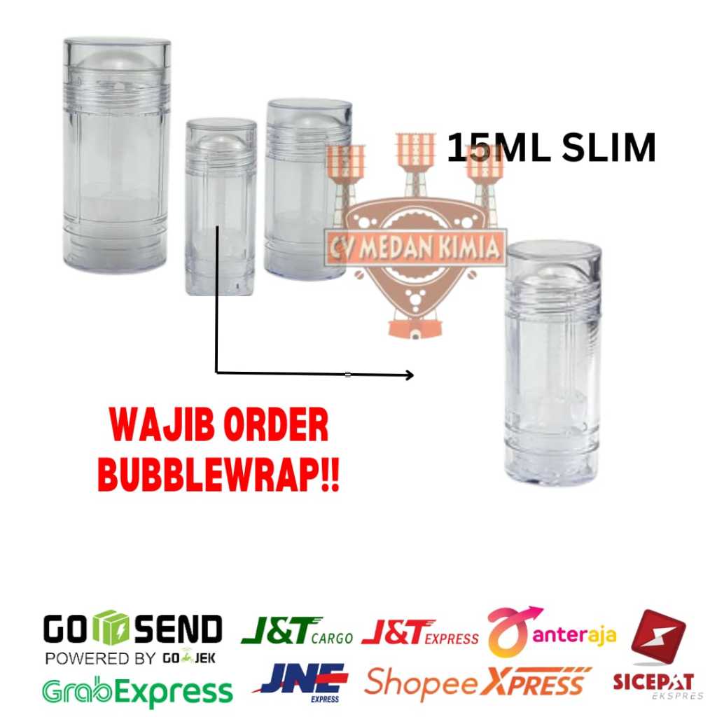 Jual botol kosong 50ml 30ml 15ml deodorant stick hitam putih ...
