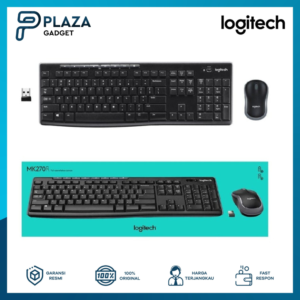 Jual Logitech Paket Mouse Keyboard Wireless Combo MK270r - Original ...