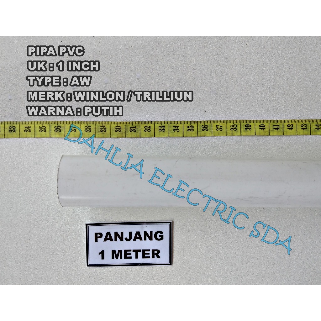 Jual PIPA PVC 1 INCH AW WINLON PUTIH 1 METER | Shopee Indonesia