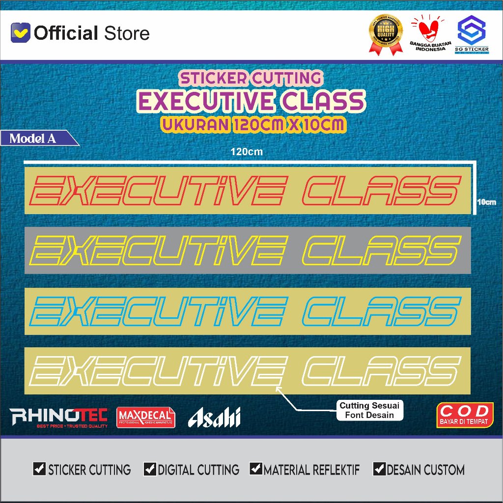 Jual STIKER EXECUTIVE CLASS STICKER CUTTING ELF BUS MOBIL | Shopee ...