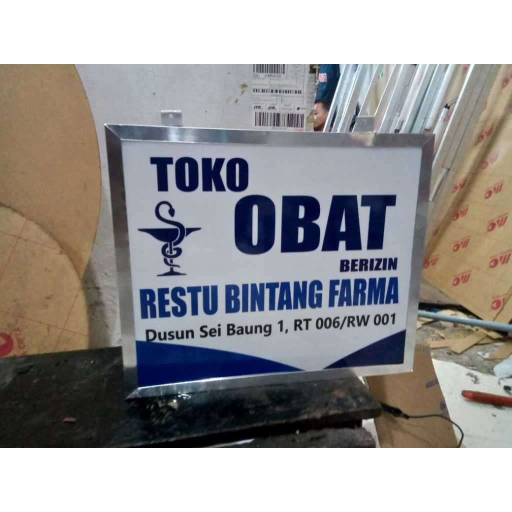 Jual Neon Box Akrilik 2 muka Plang Obat& Jamu custom disen& ukuran ...