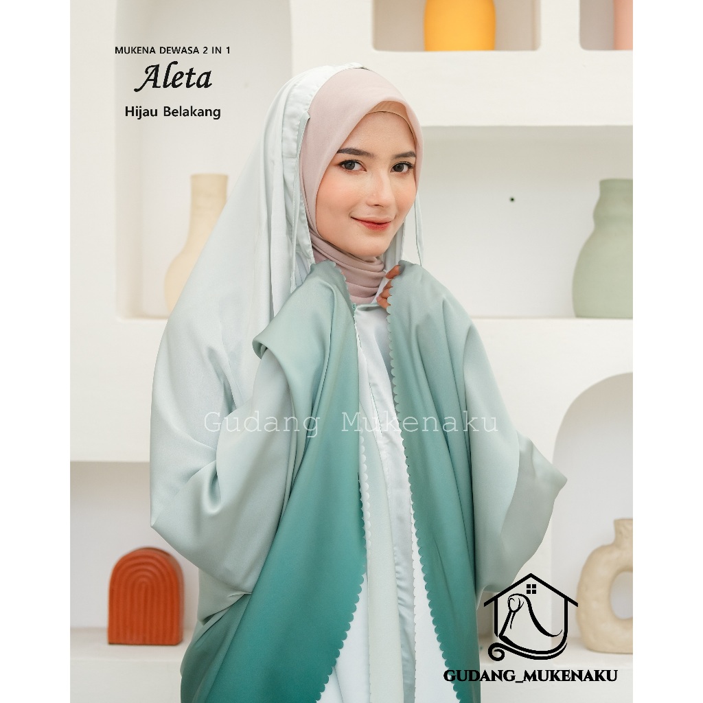 Jual MUKENA DEWASA JUMBO ALETA BAHAN SILK GRADASI OMBRE TRAVEL 2IN1 ...