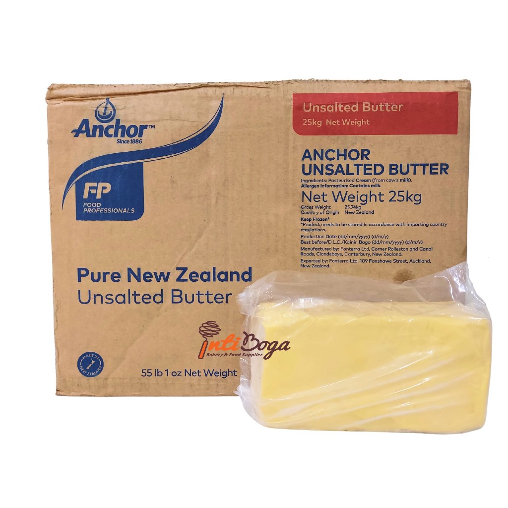 Jual Anchor Unsalted Butter 250gr - Mentega Tawar (KHUSUS KURIR INSTANT ...