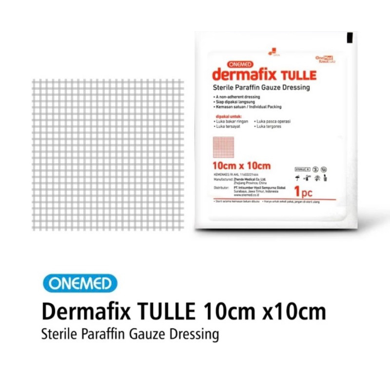 Jual dermafix tulle 10 cm x 10 cm paraffin gauze dressing sterile harga ...