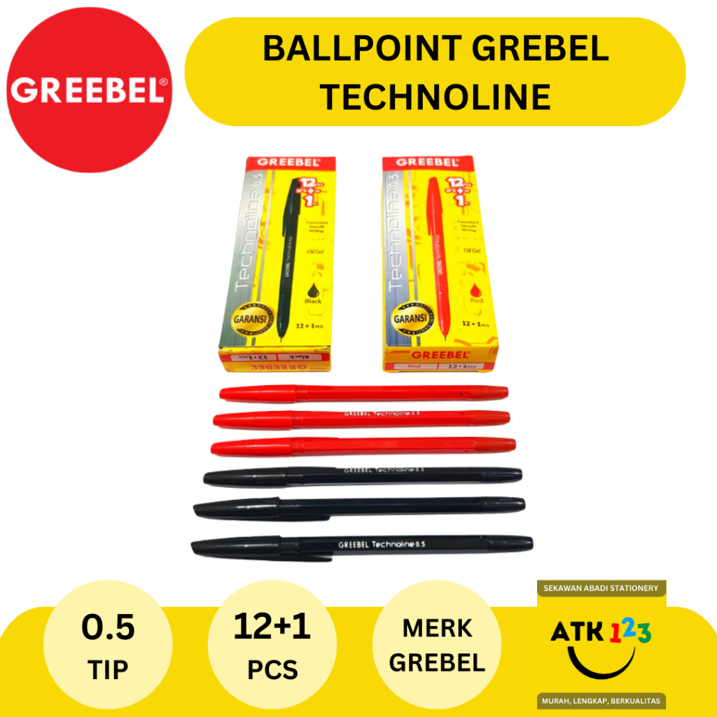Jual Ballpoint / Bolpen / Pulpen Merk Grebel Technoline 0.5 [1 PACK 12 ...
