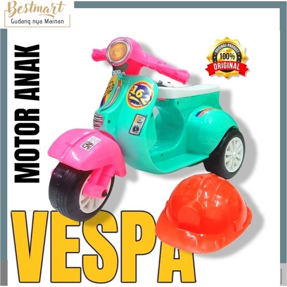 Jual Mainan Motor Vespa Anak Mini / Vespa Cilik Dorong Klasik Roda 3 ...
