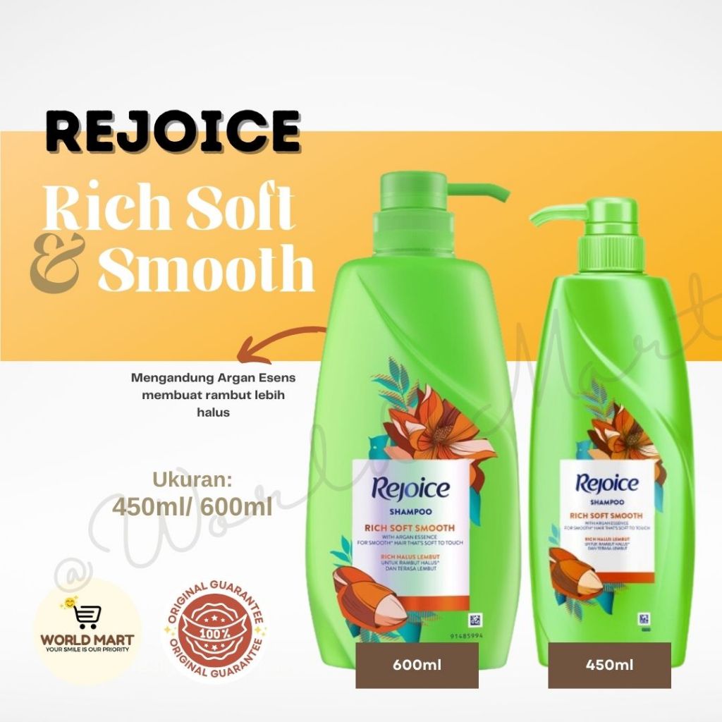 Jual Rejoice Shampoo Rich Soft Smooth 450ml | 600ml | Shopee Indonesia