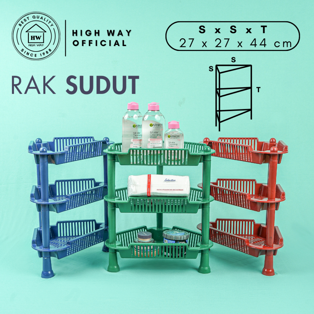 Jual HIGH WAY - Rak Sudut Susun 3 Plastik Tempat Penyimpanan Serbaguna ...