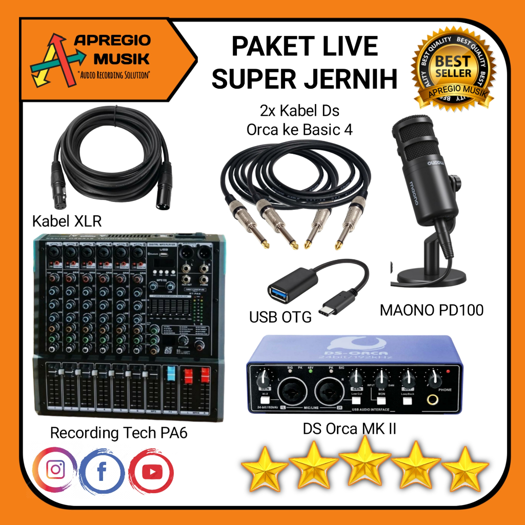 Jual Paket live streaming mixer dan soundcard Ds Orca RT PA6 Maono ...