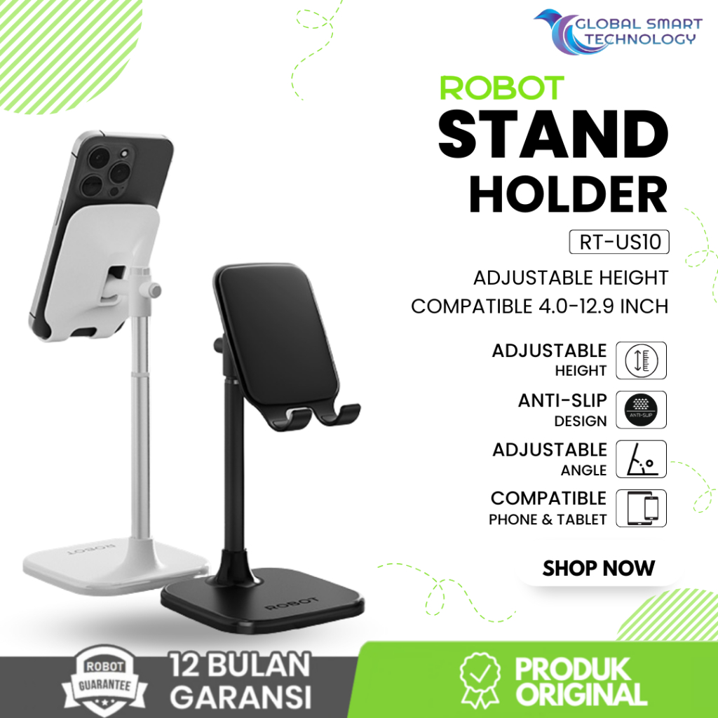 Jual ROBOT RT-US10 Stand Holder Dekstop Universal Phone Tab Tablet ...