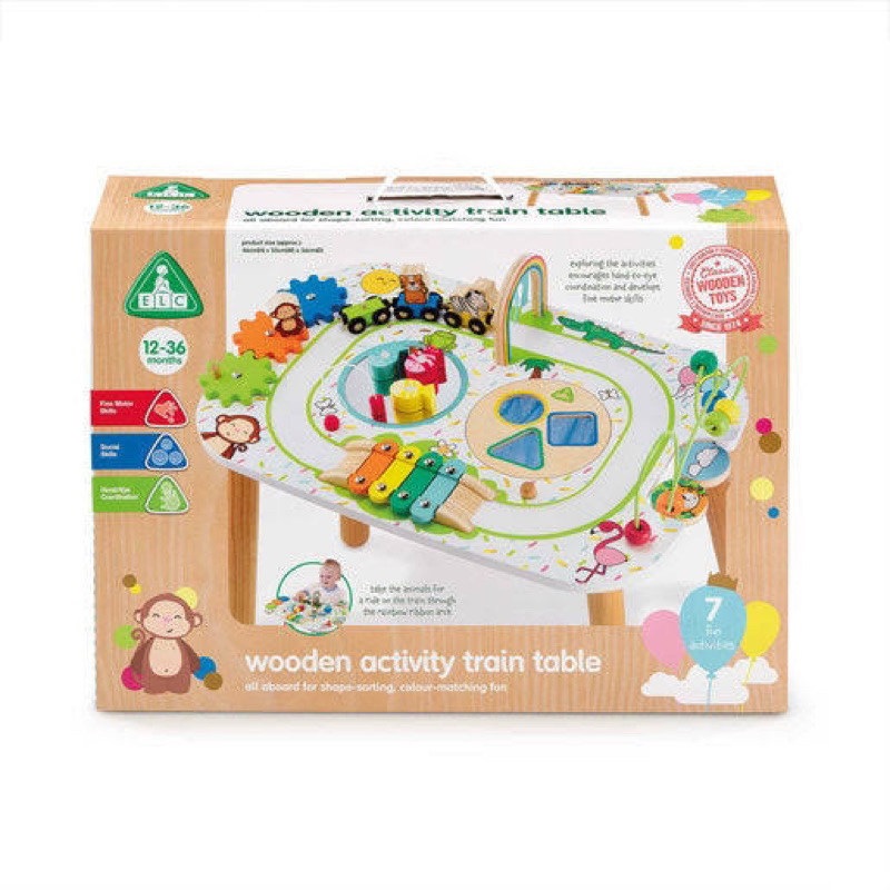 Jual Elc wooden activity train table / mainan kereta anak | Shopee ...