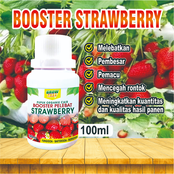 Jual Pupuk Booster Strawberry (100ml) I pupuk organik pelebat strawberry I pupuk organik tanaman ...