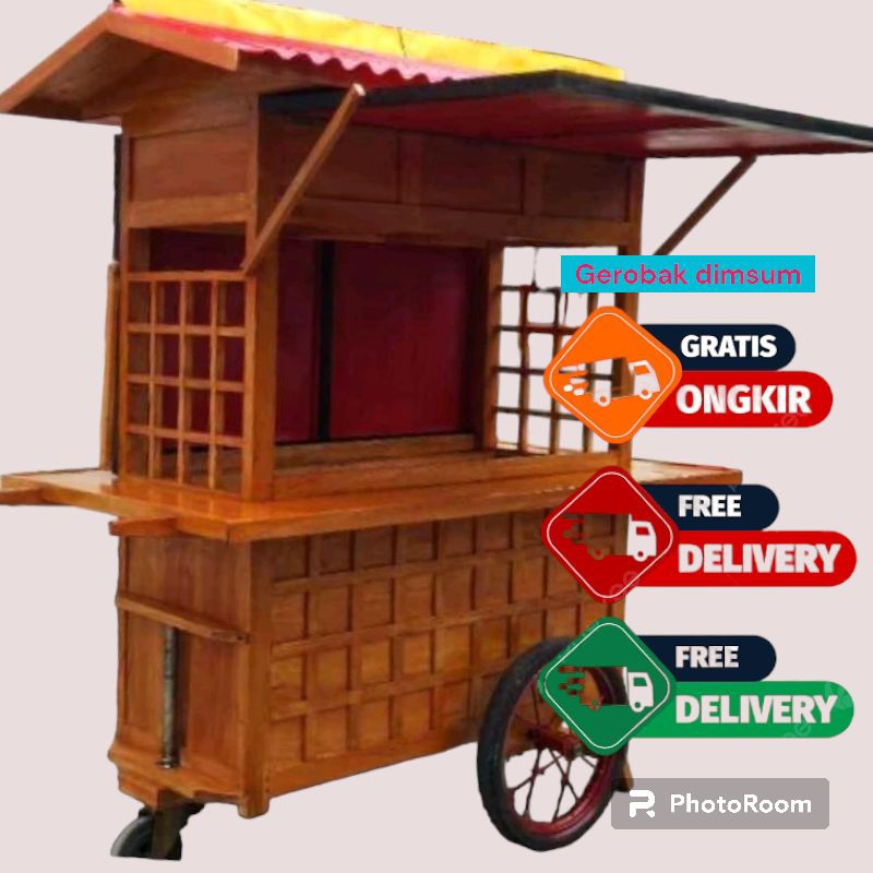 Jual gerobak dimsum kayu mahoni free ongkir | Shopee Indonesia