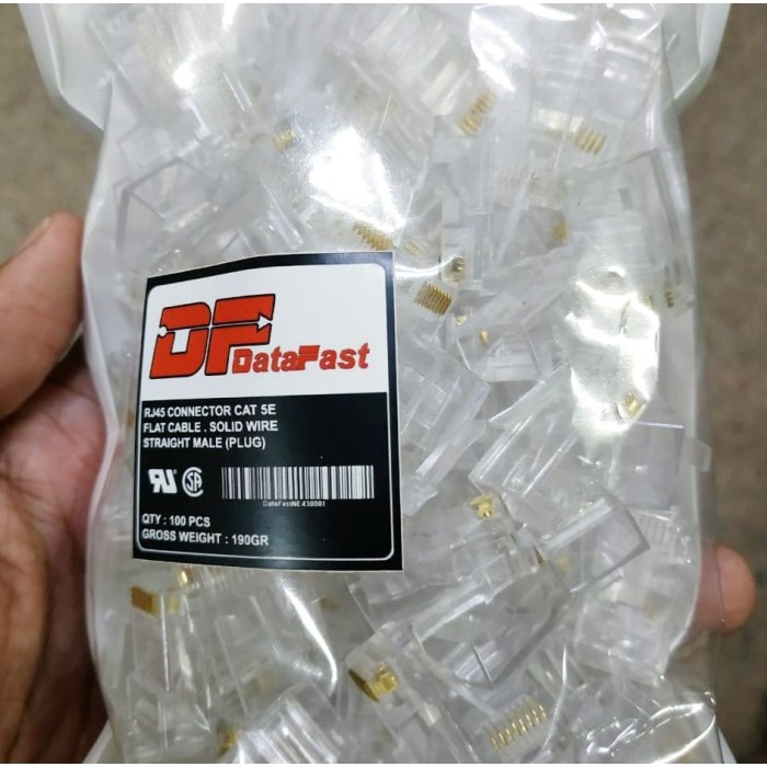 Jual CAT5 | KONEKTOR LAN RJ 45 CAT 5 PLASTIK / CONNECTOR LAN RJ45 CAT5E ...