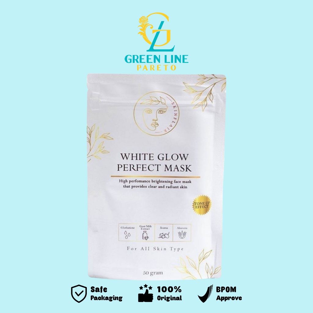 Jual SKINFLAIR WHITE GLOW PERFECT MASK POWDER MASKER WHITENING GLOWING ...