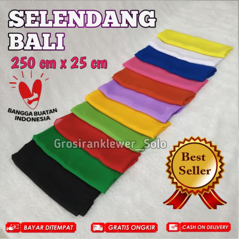 Jual Selendang Chiffon Murah / Slendang Bali 250cm x 25cm | Shopee ...
