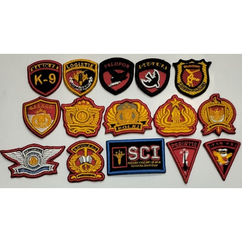 Jual bordir timbul&rata macam macam pin buat tutup kantong polri ...