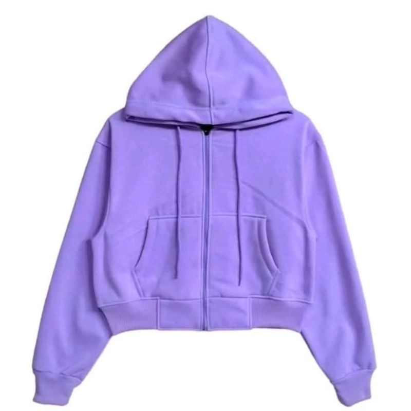 Jual Carla Crop Ziper Hoodiecrop Zip Up Hoodie Oversized Brown Abu Putih Hitam Jaket Polos Crop