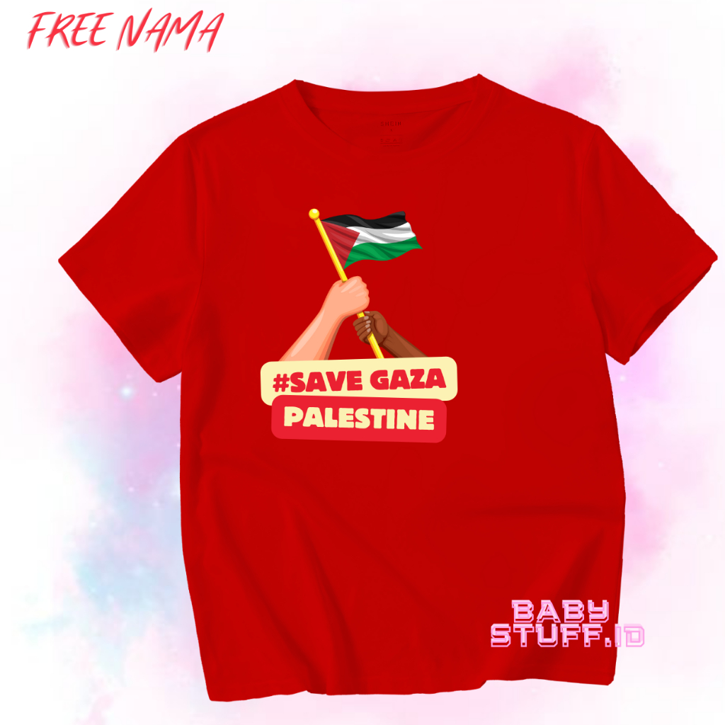 Jual Kaos Anak Pendek Cutom Gambar Save Palestine Dan Gaza Terbaru ...