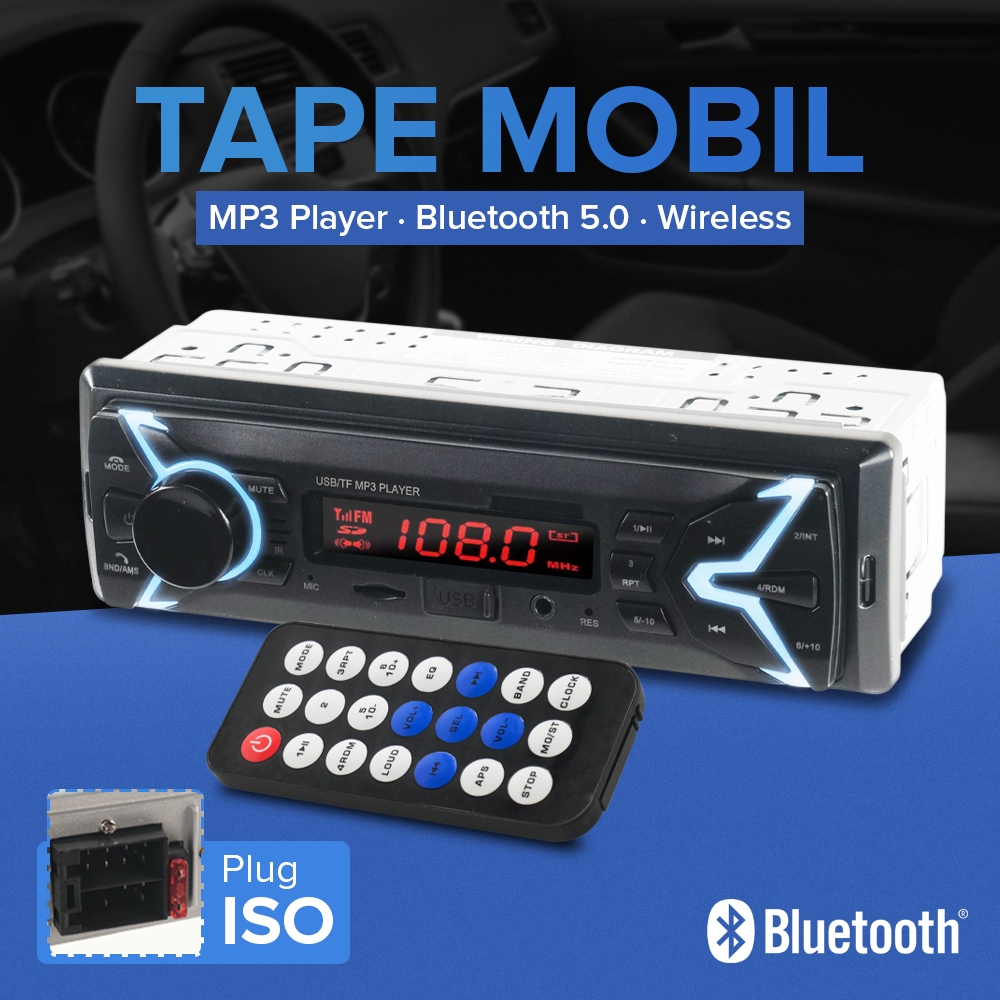 Jual Tape Audio Mobil Single Din Bluetooth Version Multifungsi Bluetooth USB MP3 FM Radio USB ...