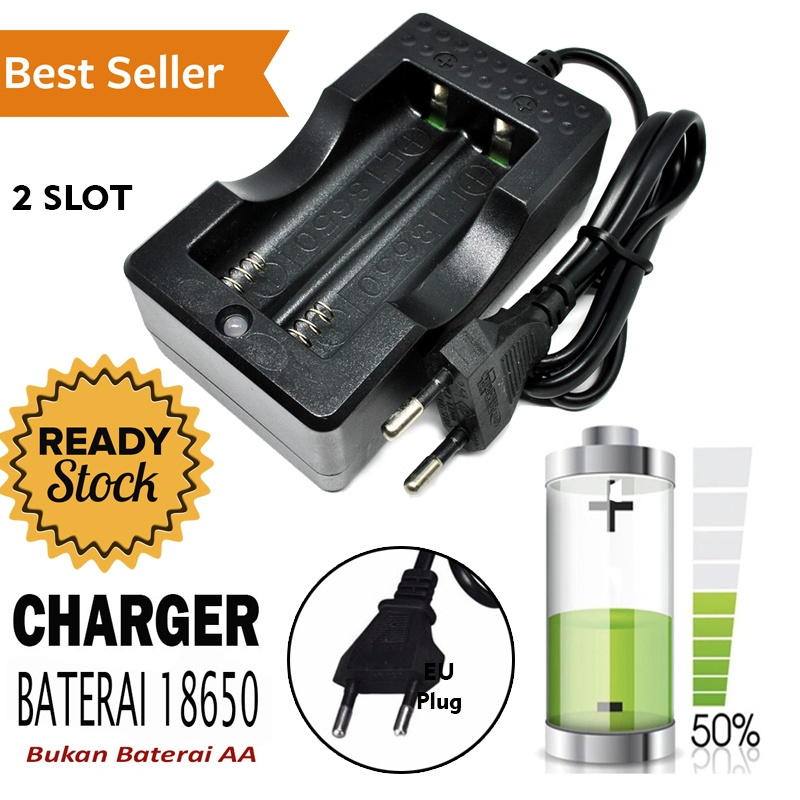 Jual Charger Baterai 18650 Cas Dual Battery Slot A-CC-02 Rechargeable ...