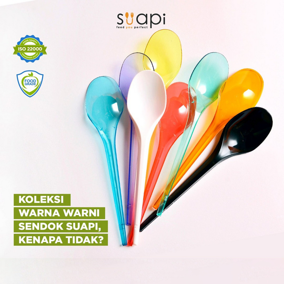 Jual Sendok Makan Plastik SUAPI 50 pcs - Warna Bening & Pastel - Food ...