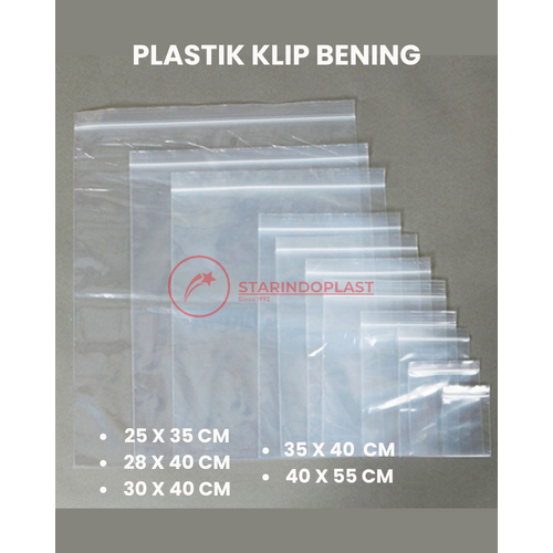 Jual Plastik Klip Jumbo ukuran 33X40CM 40x55CM 28x40CM 25X35CM Tebal ...