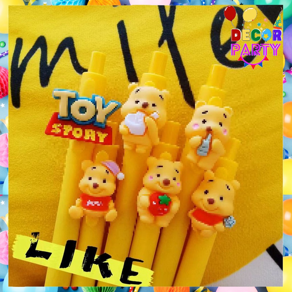 Jual DP Pena Cetekan Karakter Beruang Kuning Lucu Pulpen Motif Bear ...