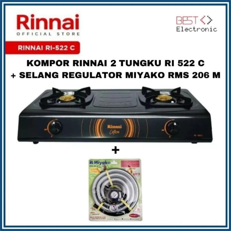 Jual KOMPOR GAS 2 TUNGKU RINNAI RI 522 C KOMPOR CEFLON RINNAI 522C ...