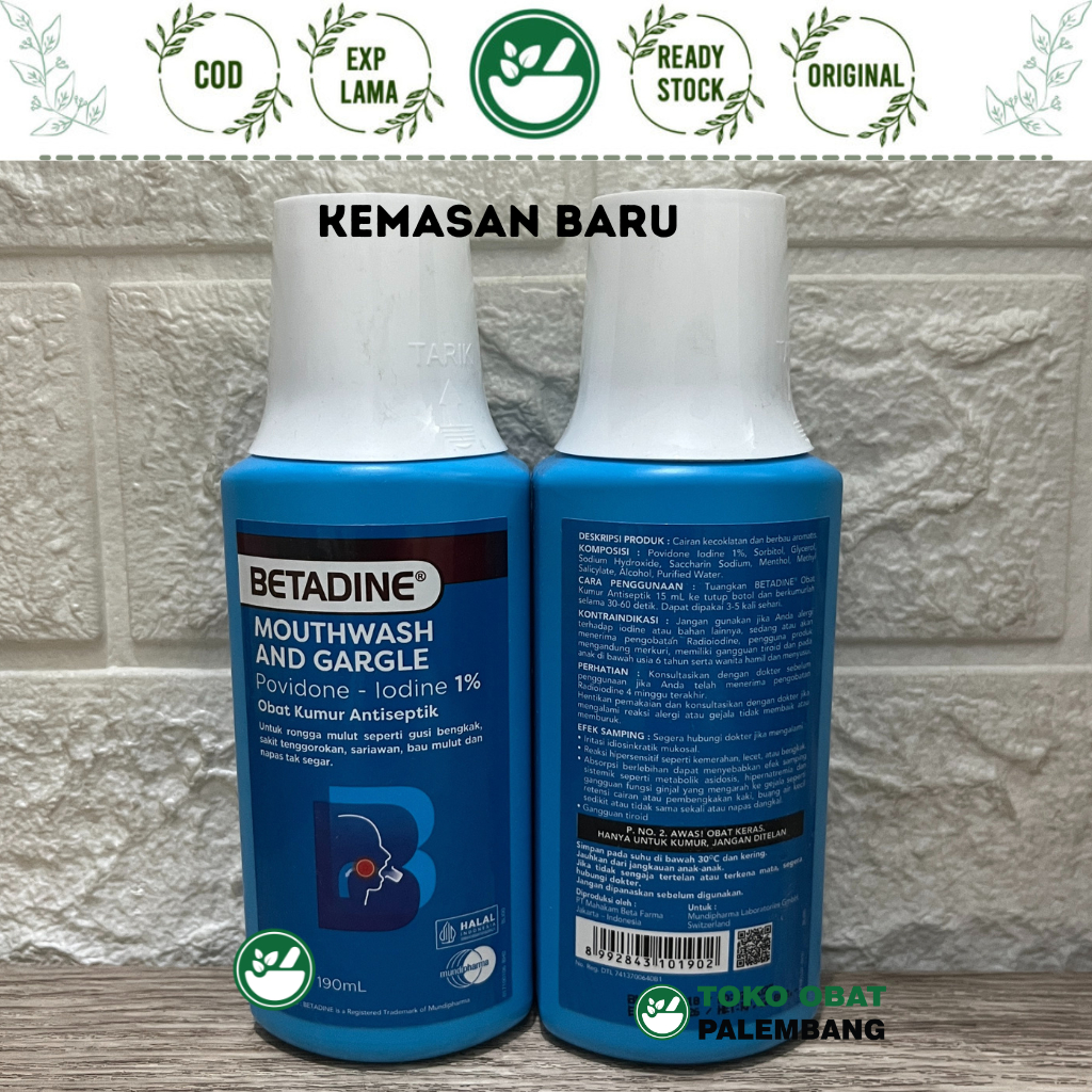Jual BETADINE KUMUR 190ML ANTISEPTIK POVIDONE IODINE BETADINE MOUTHWASH AND GARGLE BETADINE OBAT ...
