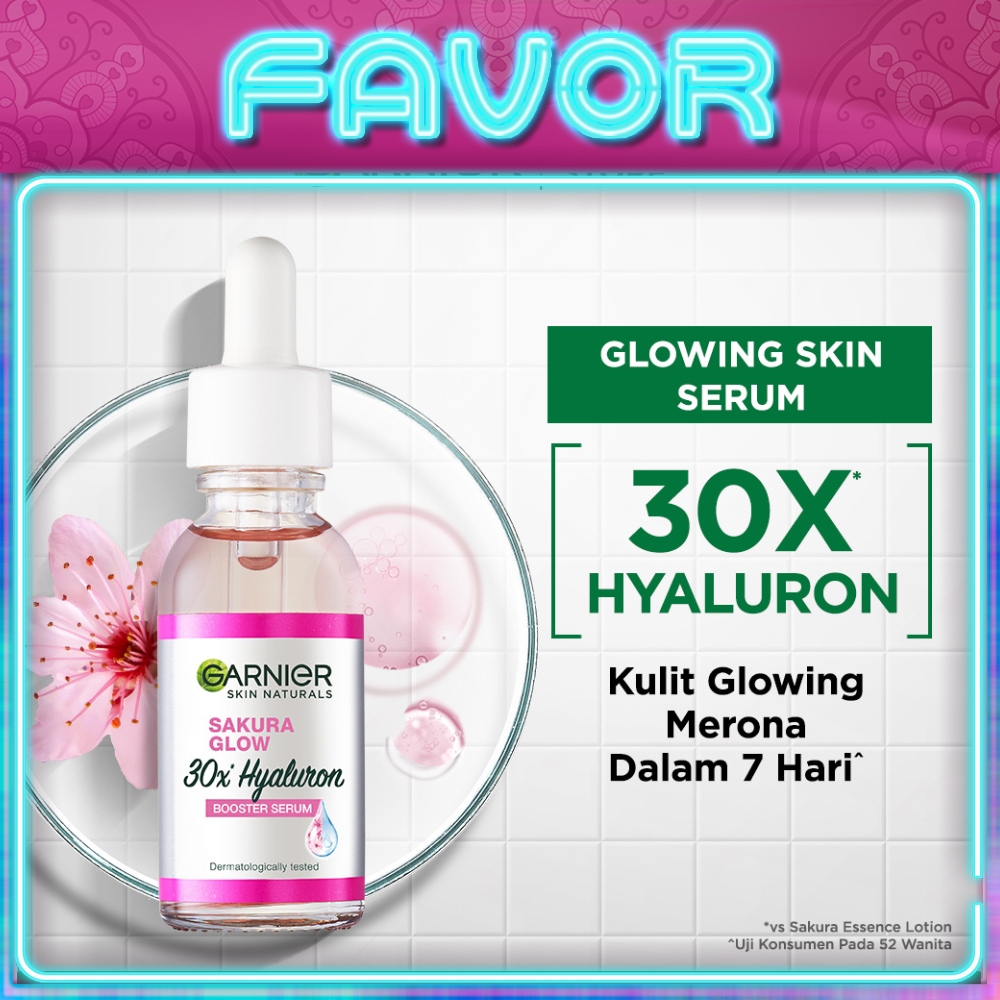 Jual Garnier Sakura Glow Hyaluron 30x Booster Serum Skin Care - 30ml (untuk Kulit Glowing dalam ...
