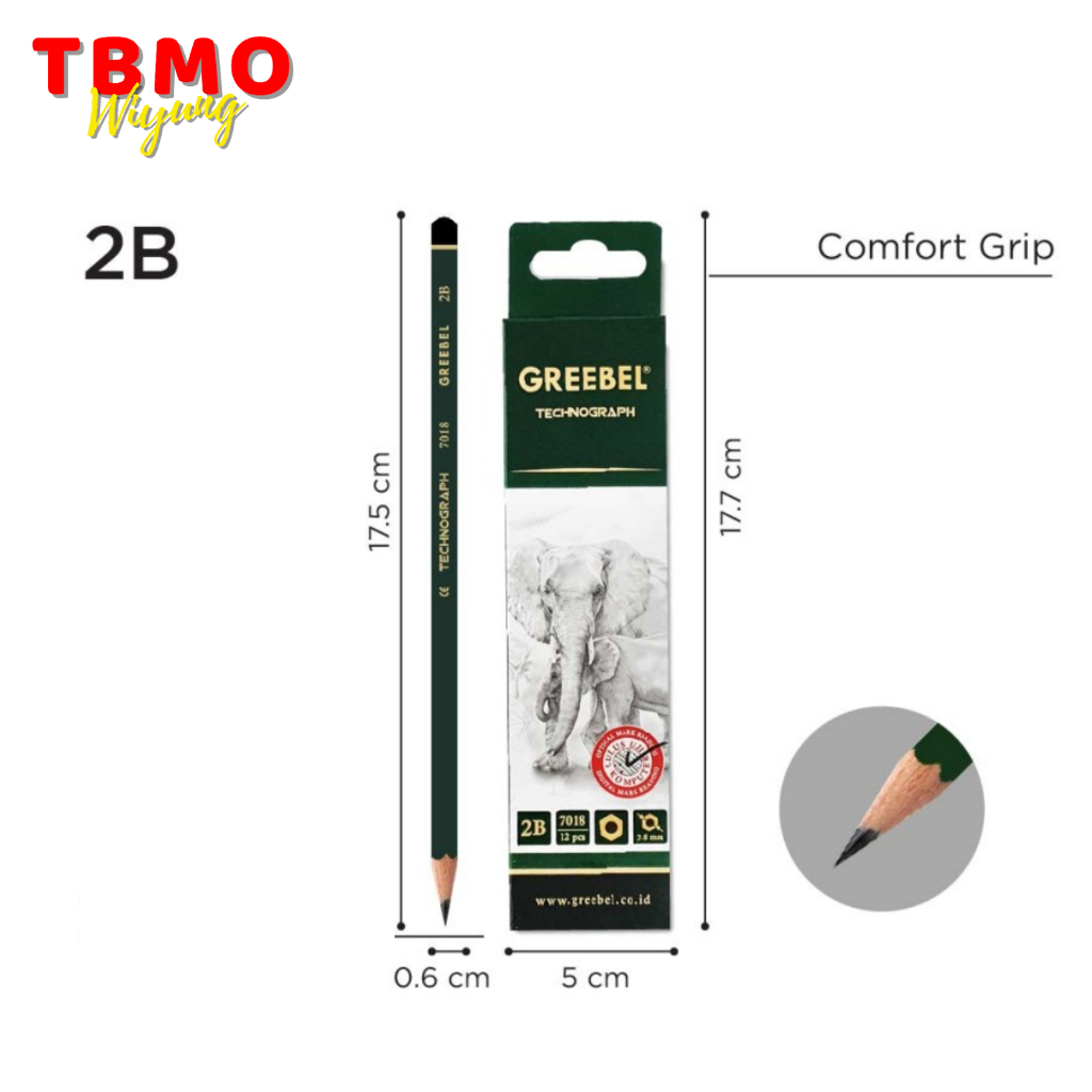 Jual Pensil 2B Greebel Technograph 7018 - Pcs | Shopee Indonesia