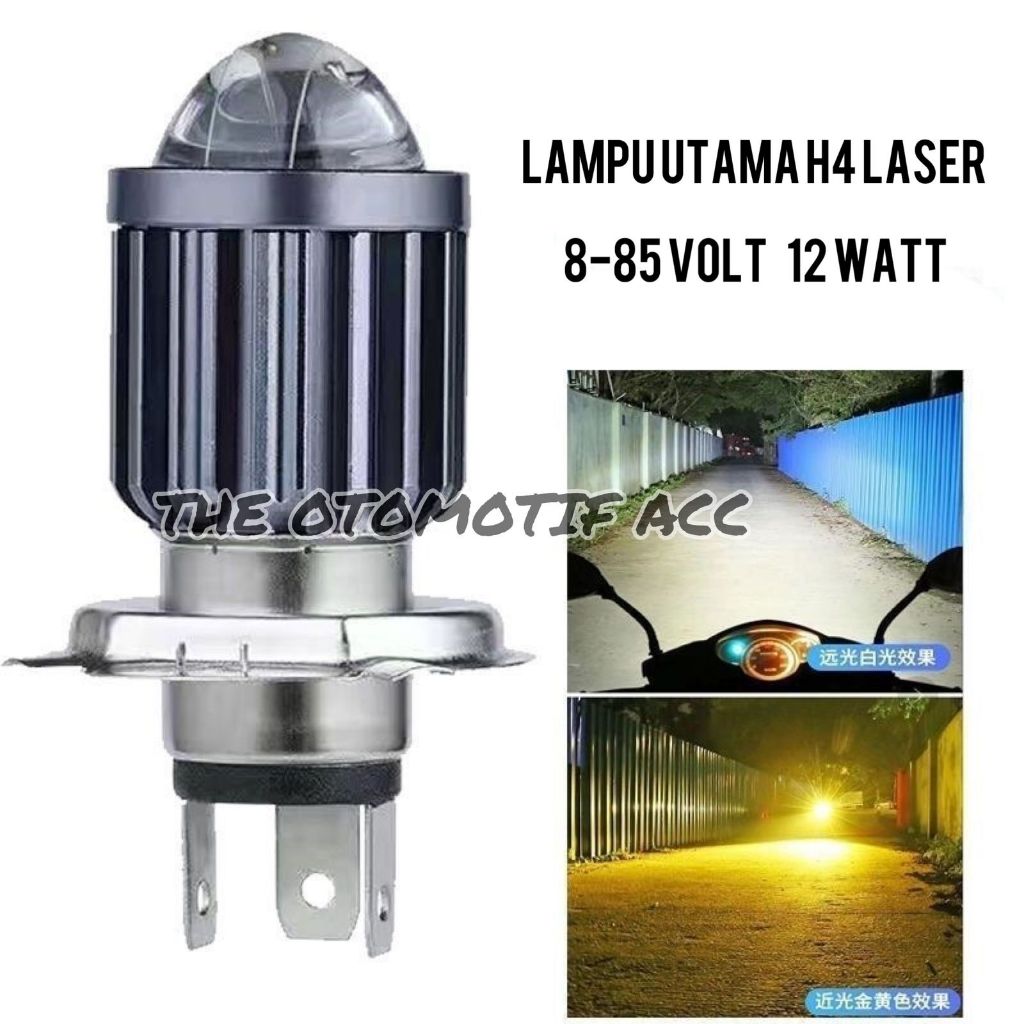 Jual Lampu Utama LED D2 H4 Laser 2 Warna Putih Kuning Jauh Dekat Ac Dc Untuk Motor Mobil 12-24 ...
