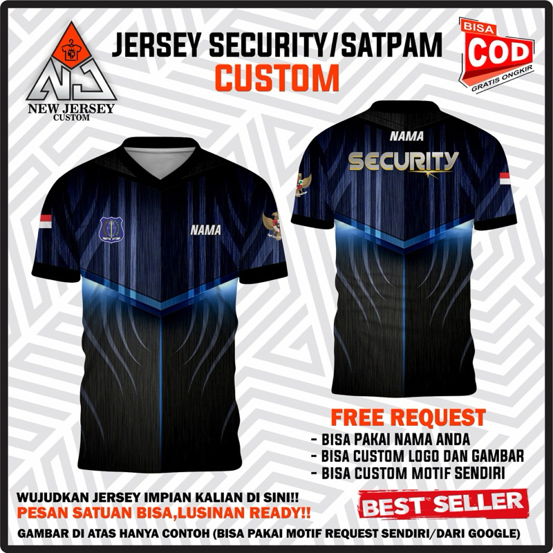 Jual Jersey Security Satpam Custom Full Printing Desain Bebas Request ...
