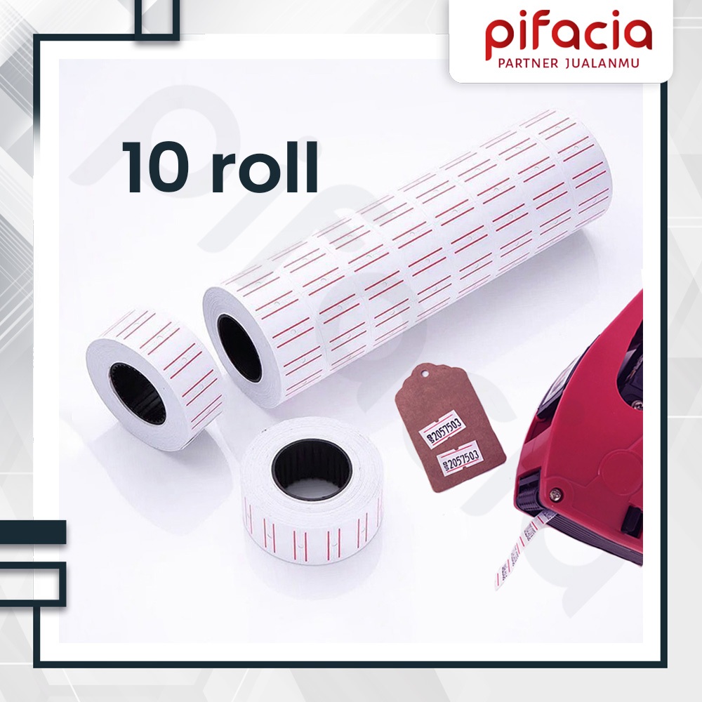 Jual KERTAS LABEL HARGA/ REFILL 1 BARIS ISI 10 ROLL | Shopee Indonesia