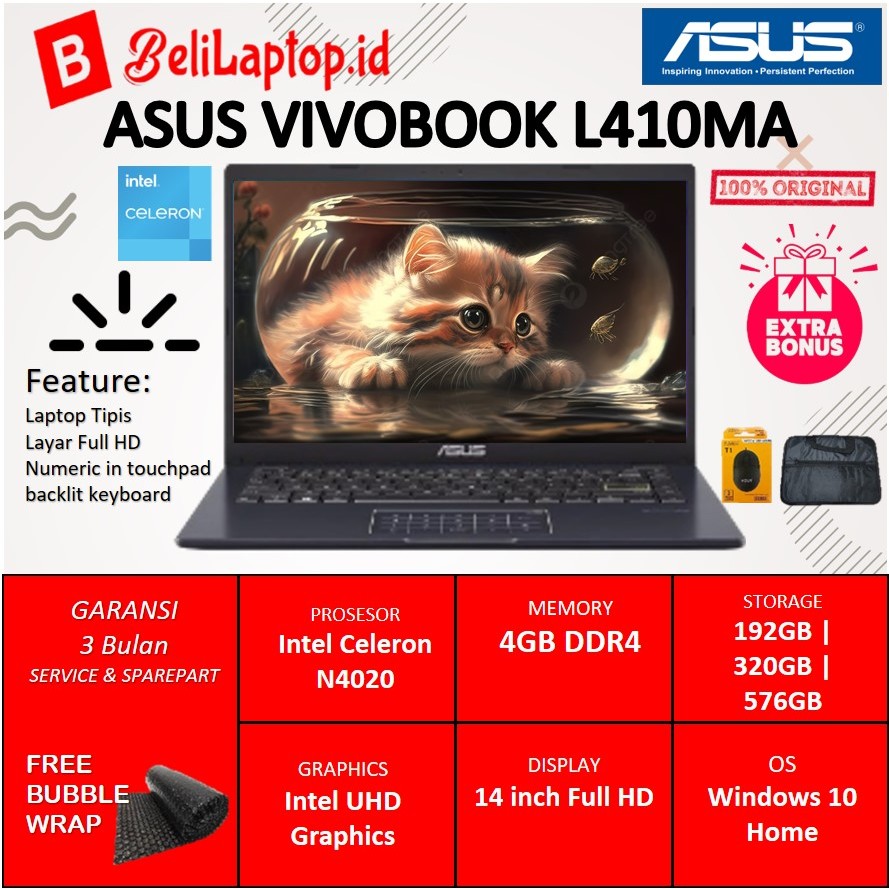 Jual LAPTOP ASUS VIVOBOOK L410MA Intel N4020 576GB 14 Inci Full HD ...