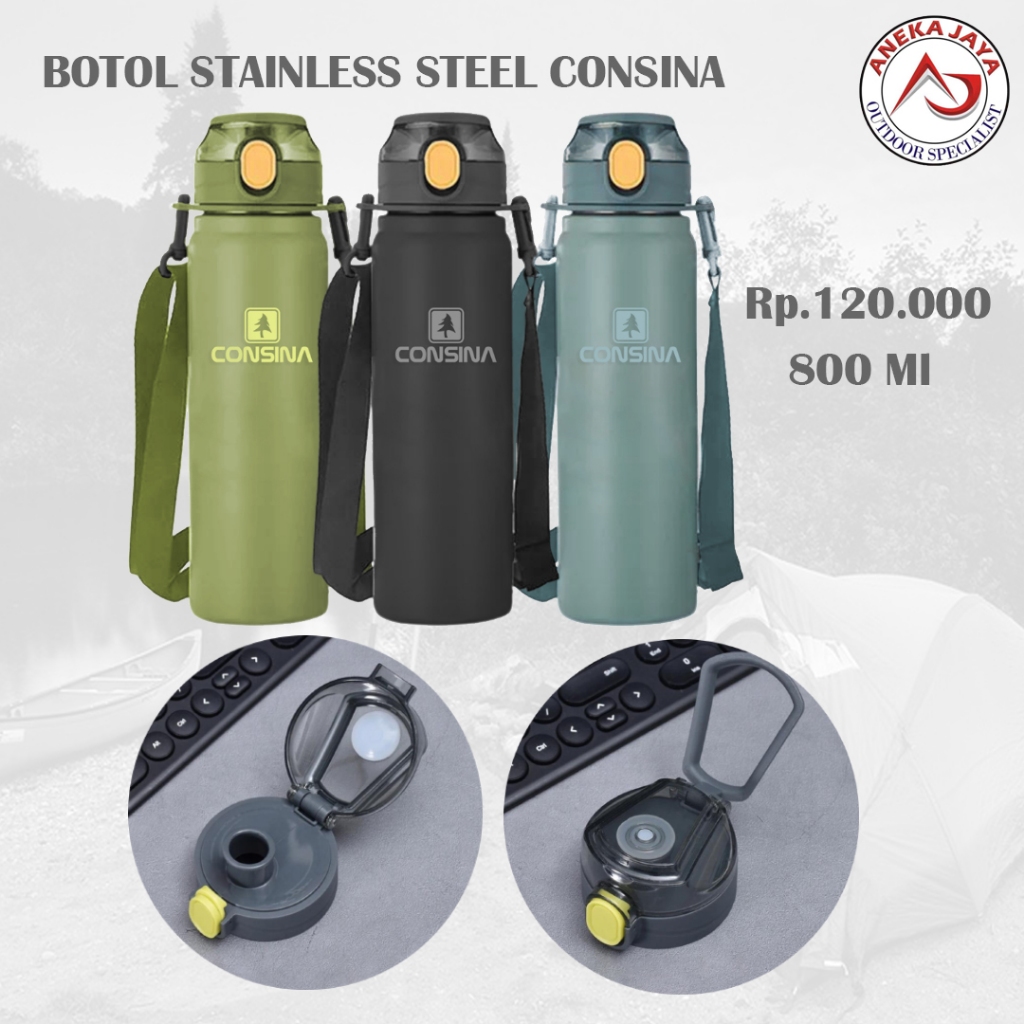 Jual BOTOL STAINLESS STEEL CONSINA 800 ML | Shopee Indonesia